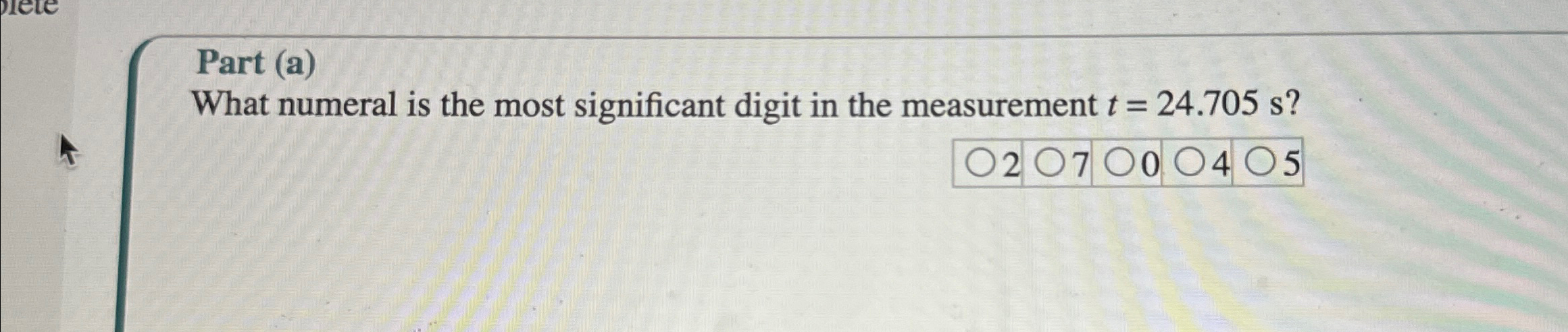 Solved Part (a)What numeral is the most significant digit in | Chegg.com