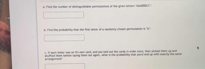 Solved A Find The Number Of Distinguishable Permutations Of