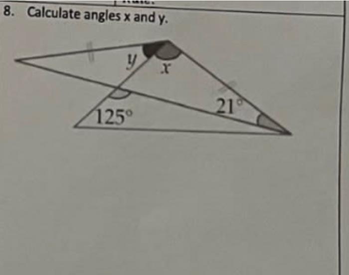 Solved 8. Calculate angles x and y. | Chegg.com
