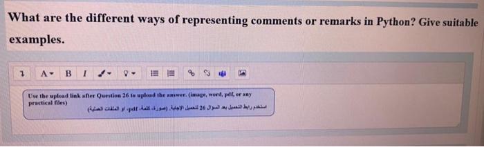 Solved What are the different ways of representing comments | Chegg.com