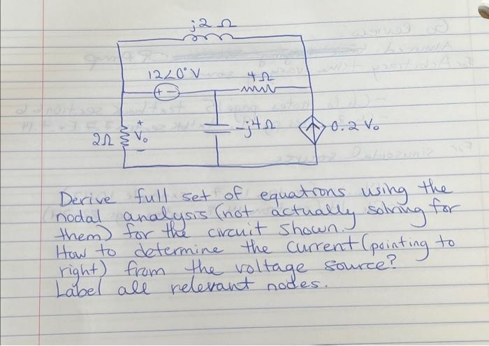 Solved Derive full set of equations using the nodal analysis | Chegg.com