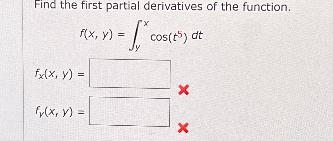Solved Find the first partial derivatives of the | Chegg.com
