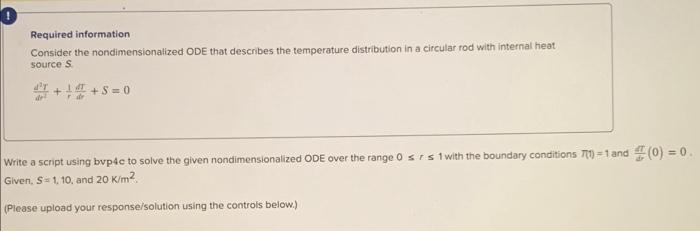 Solved Required information Consider the nondimensionalized | Chegg.com
