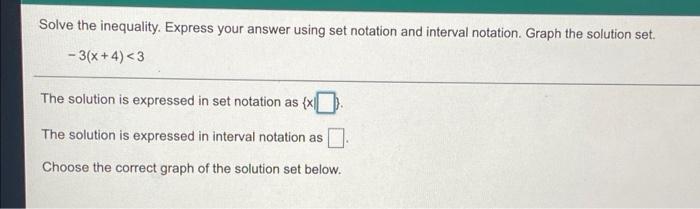 Solved Solve the inequality. Express your answer using set | Chegg.com