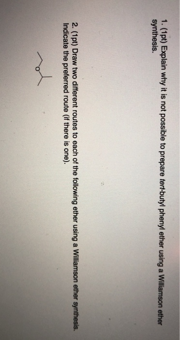 Solved 1. (1pt) Explain why it is not possible to prepare | Chegg.com