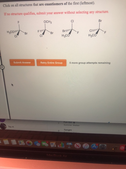 Solved Click on all structures that are enantiomers of the | Chegg.com