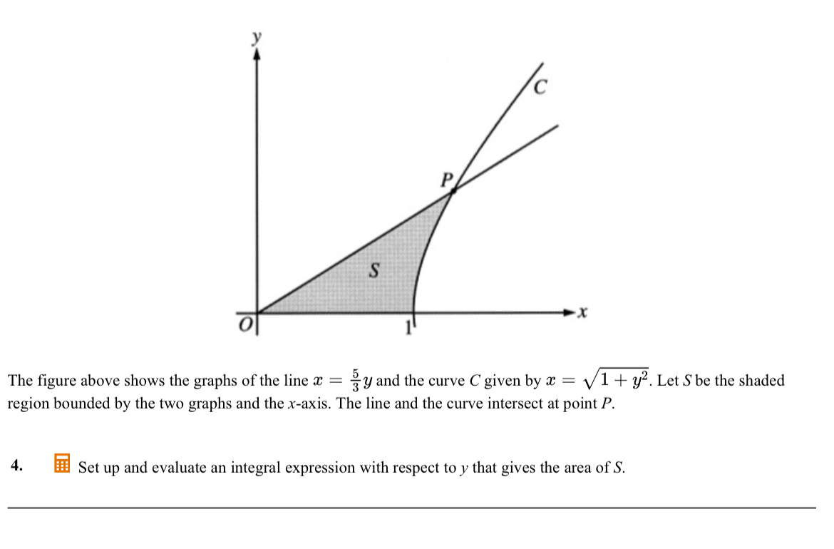 Solved The figure above shows the graphs of the line x=53y | Chegg.com