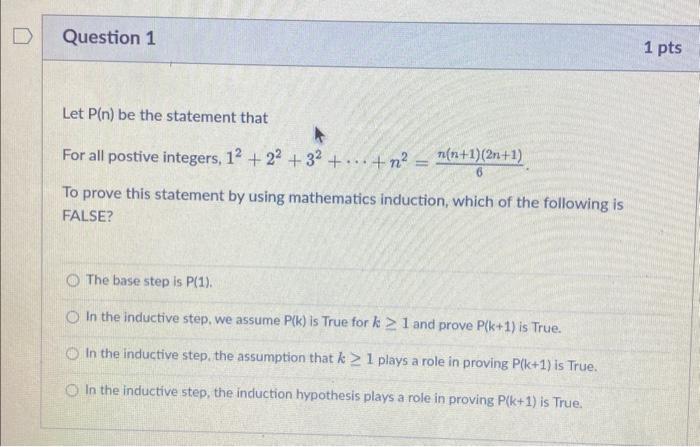 Solved Let P(n) be the statement that For all postive | Chegg.com