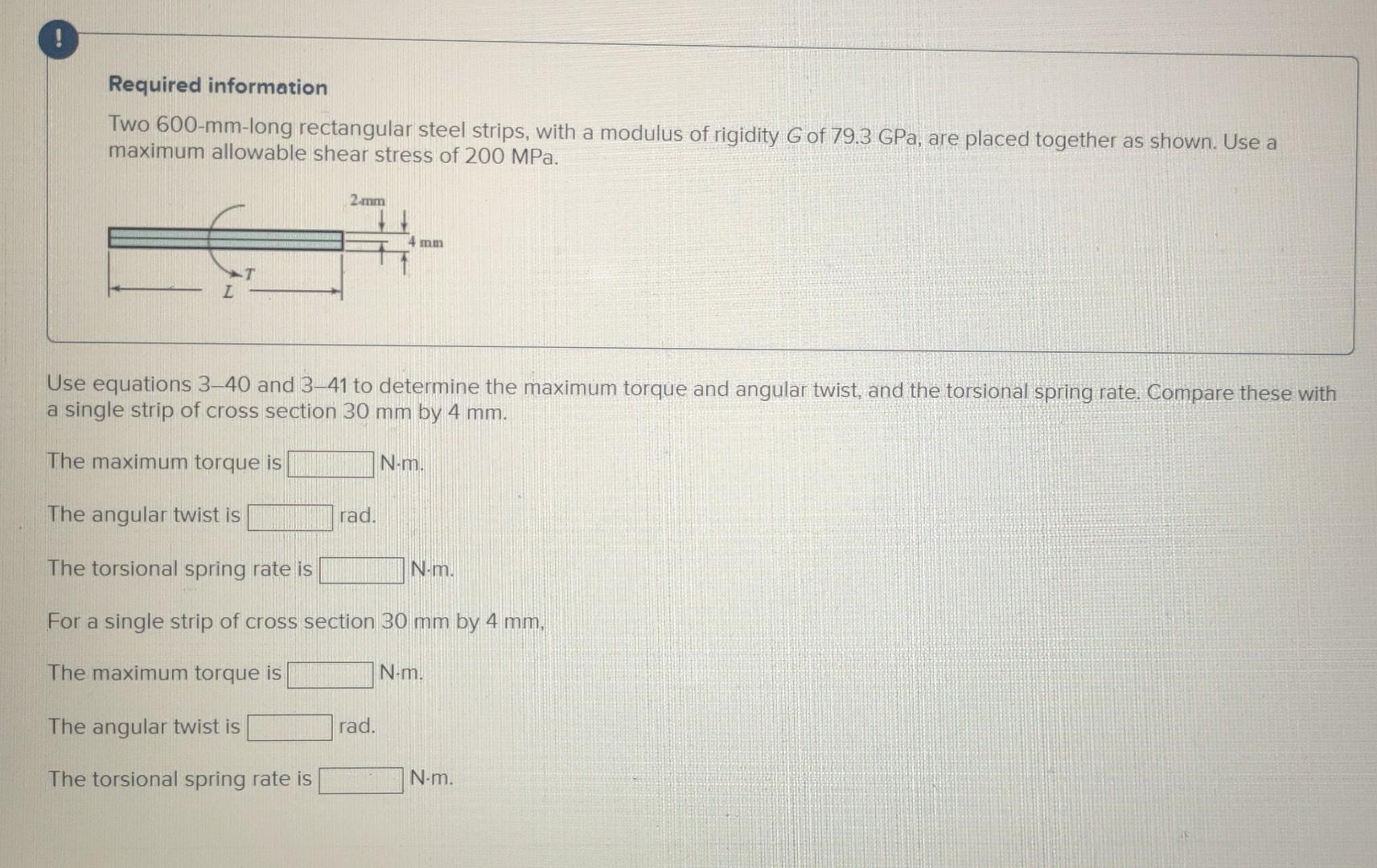 Solved Required information Two 600-mm-long rectangular | Chegg.com