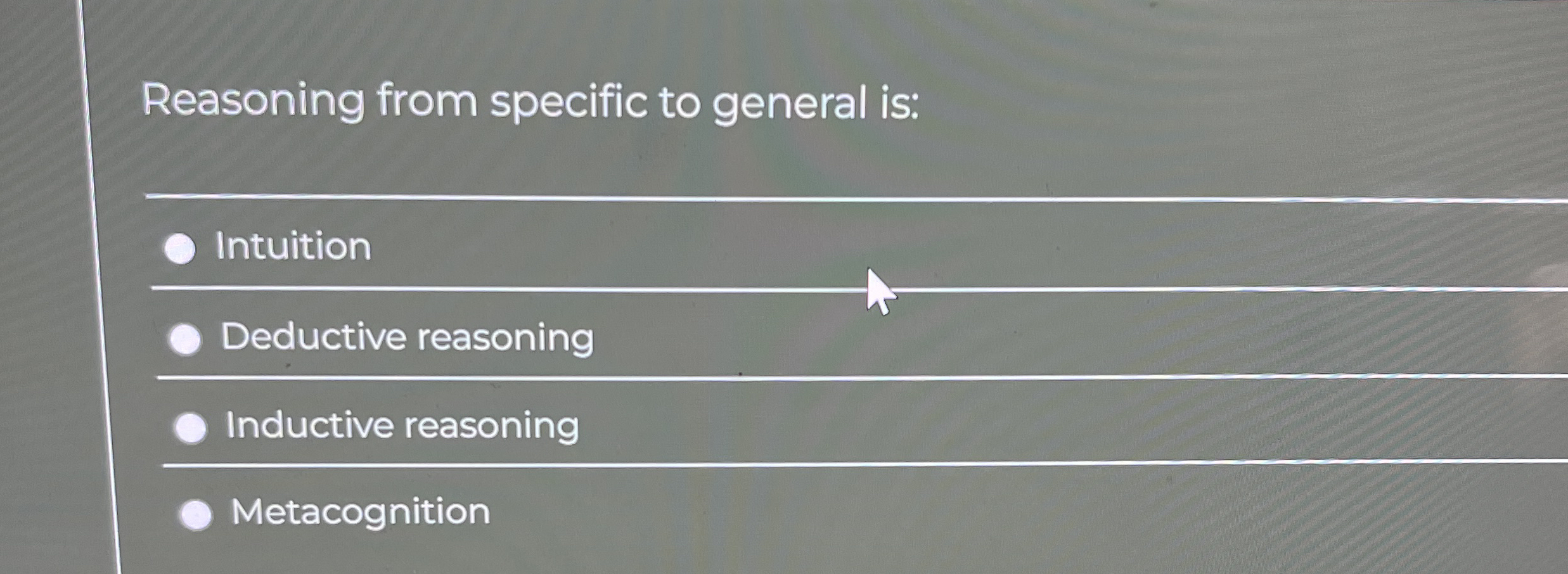 Solved Reasoning from specific to general | Chegg.com
