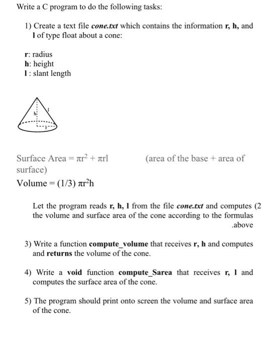 Solved Write A C Program To Do The Following Tasks 1