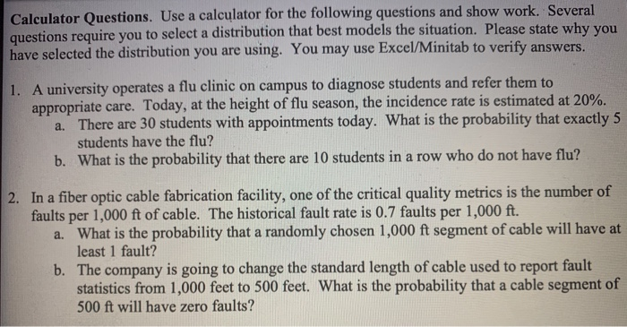 Solved Calculator Questions. Use a calculator for the | Chegg.com