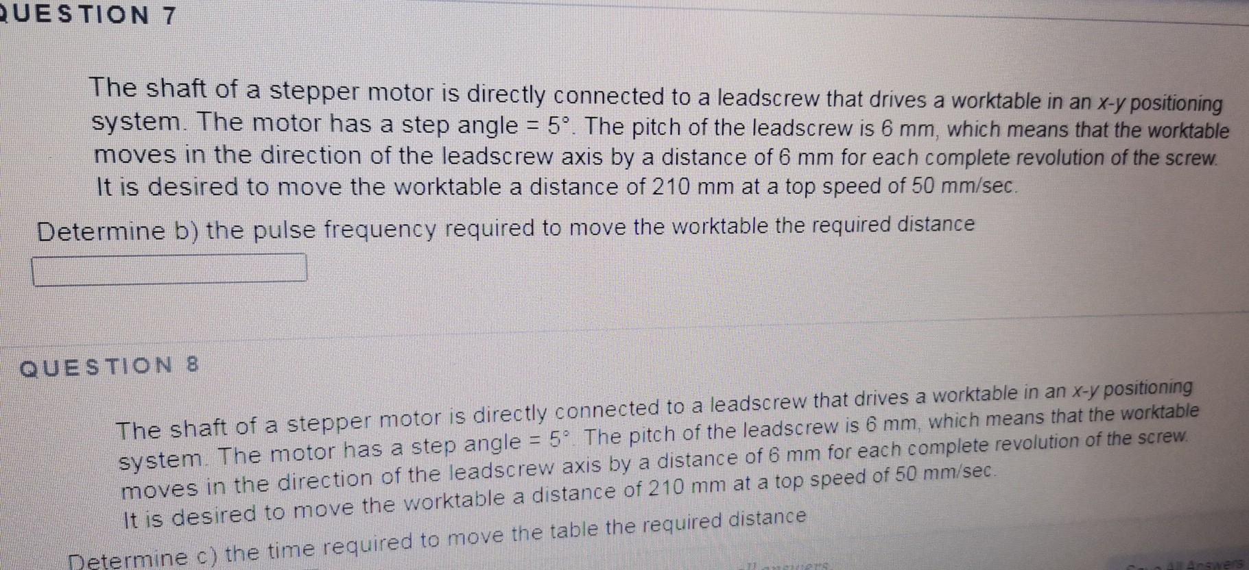 Solved QUESTION 1 A stepper motor with a step angle of 3° | Chegg.com