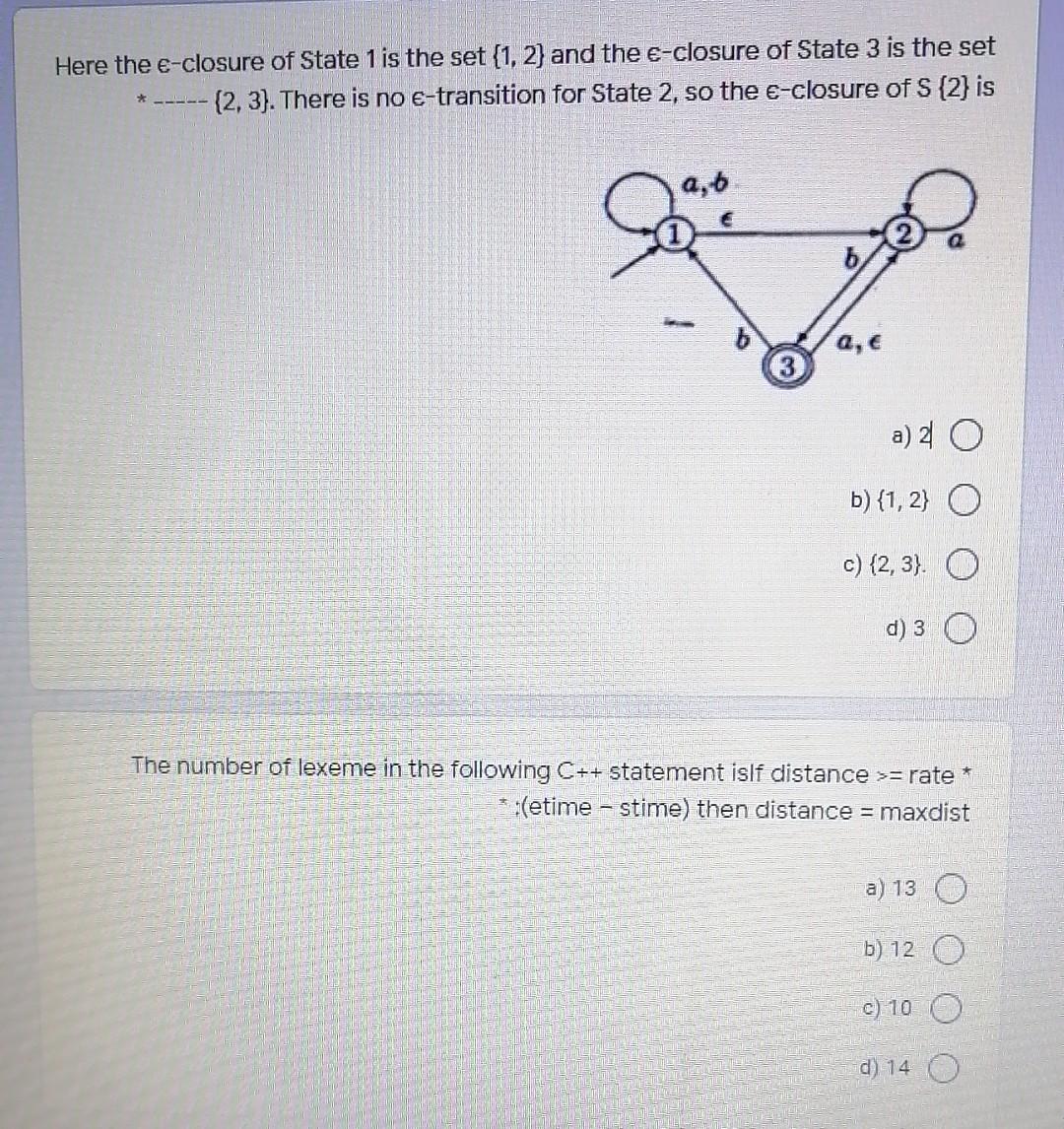 Solved Here the e-closure of State 1 is the set (1, 2) and | Chegg.com