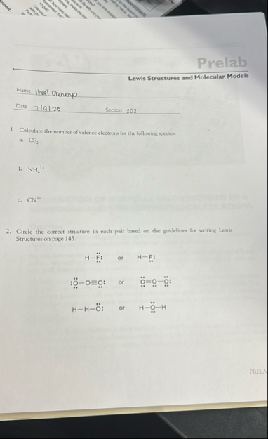 Solved Lewis Structures and Molecular Models\table[[Name | Chegg.com