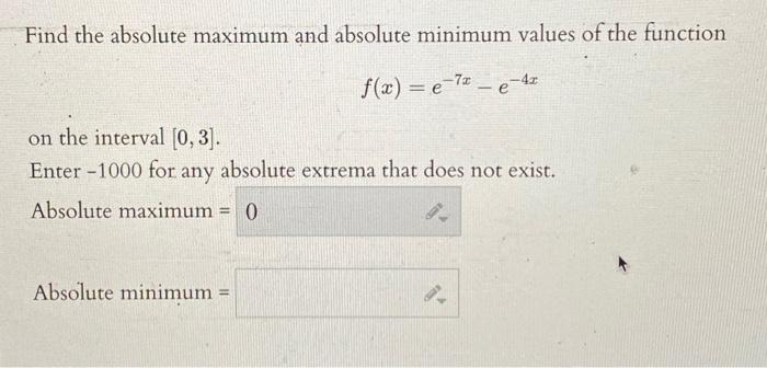 Find the absolute maximum and absolute minimum values | Chegg.com