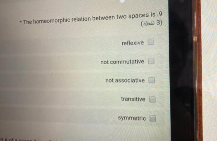 Solved • The homeomorphic relation between two spaces is.9 | Chegg.com