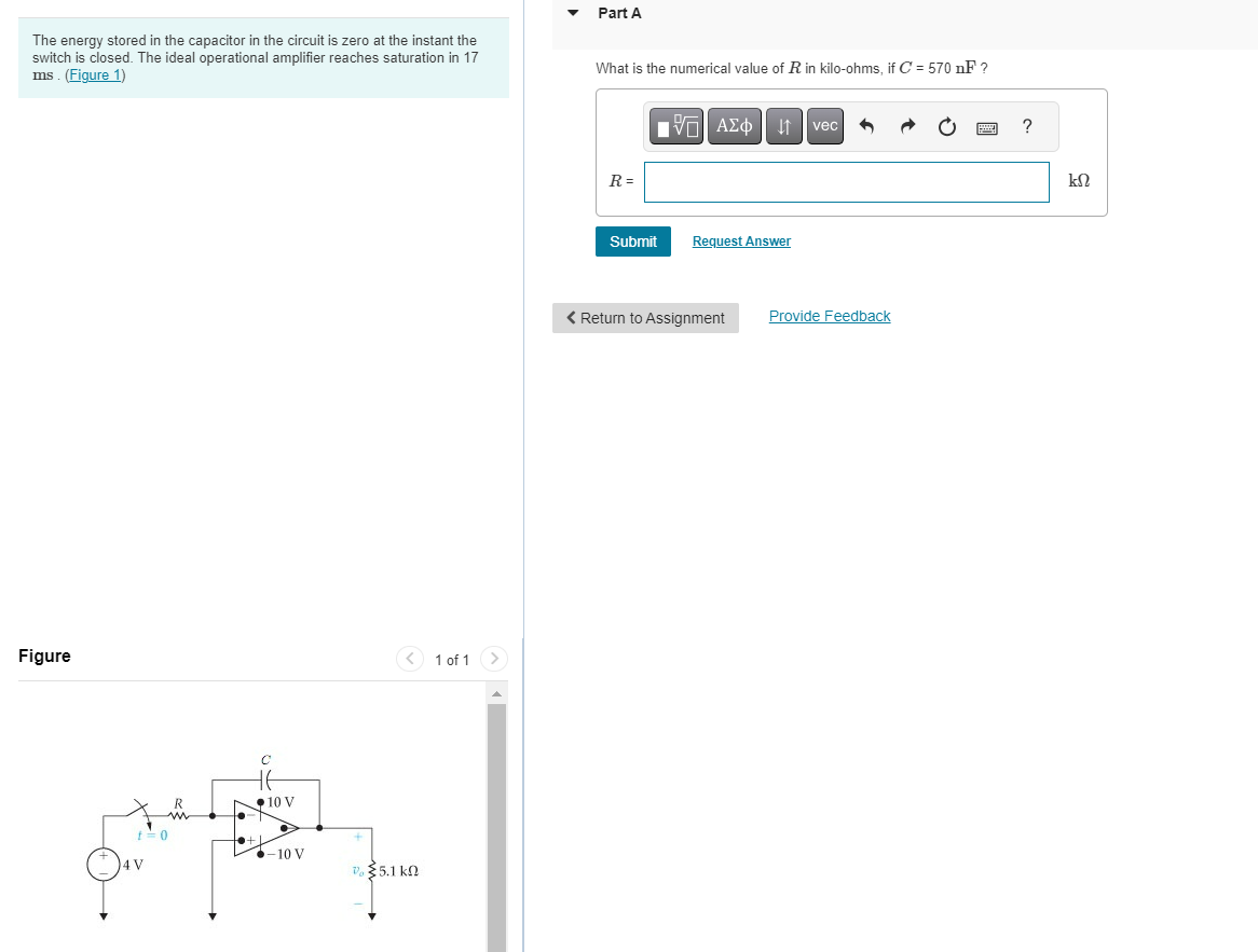 The energy stored in the capacitor in the circuit is | Chegg.com