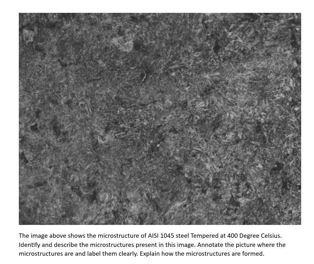 Solved The image above shows the microstructure of AISI 1045 | Chegg.com