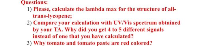 1) Please, calculate the lambda max for the structure | Chegg.com