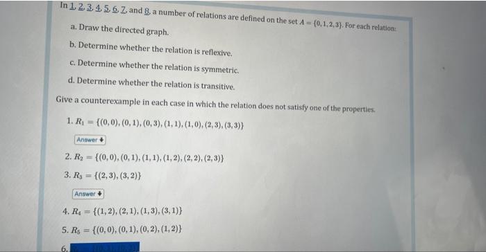 Solved In 1,3,3,5,6,2 and 8 a number of relations are | Chegg.com