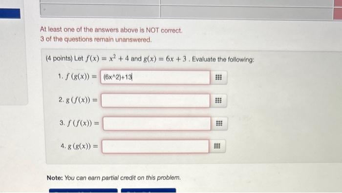 Solved At least one of the answers above is NOT correct. 3 | Chegg.com