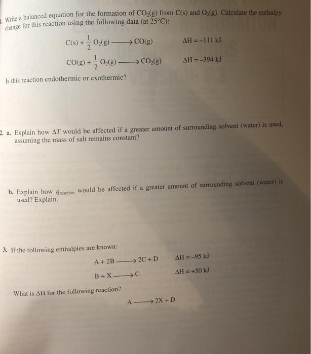 Solved a balanced equation for the formation of CO2(g) from | Chegg.com