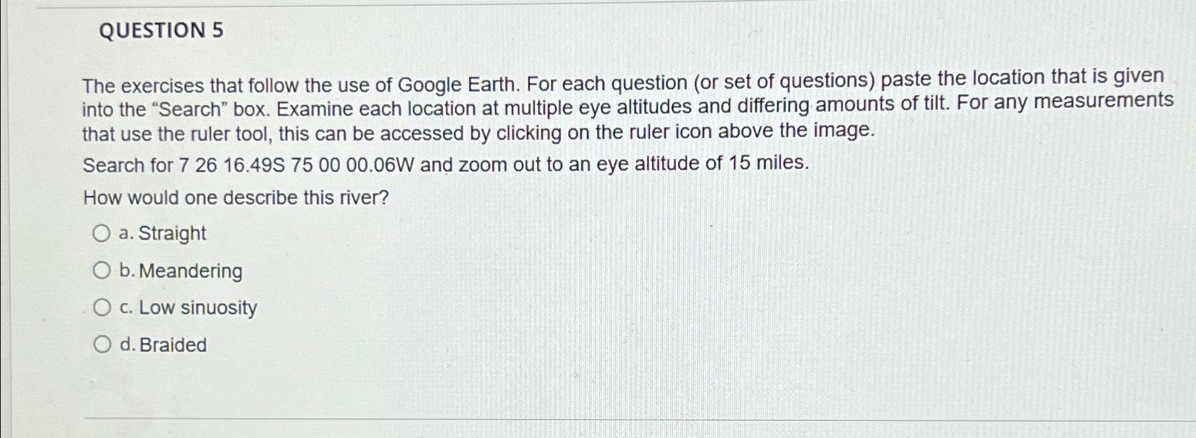Solved QUESTION 5The exercises that follow the use of Google | Chegg.com