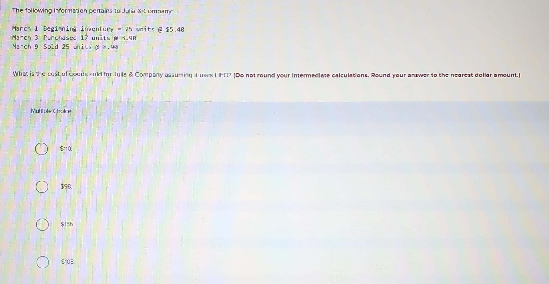 Solved The following information pertains to Julia \& | Chegg.com