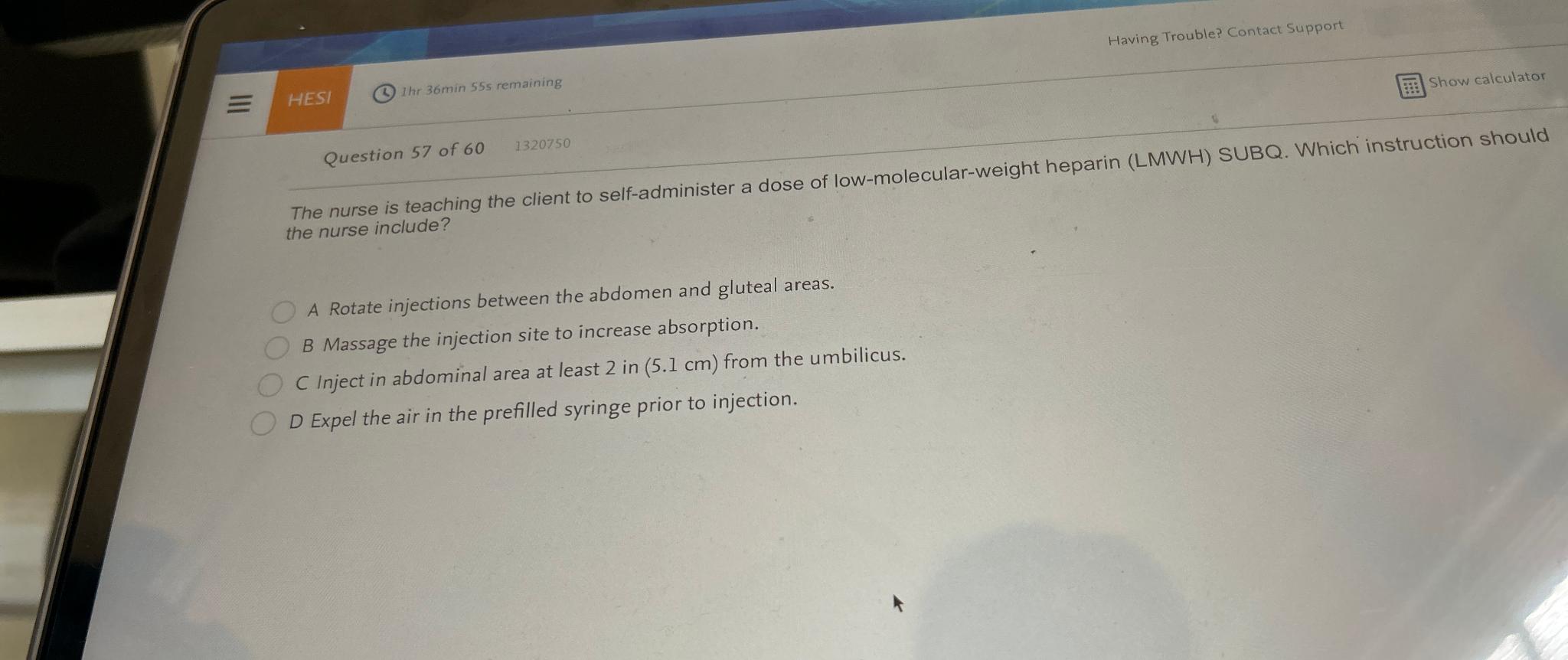 Solved Having Trouble? Contact SupportHESIThr 36 ﻿min $55 | Chegg.com