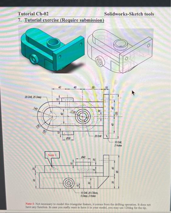 Solved Tutorial Ch-02 Solidworks-Sketch tools 7. Tutorial | Chegg.com