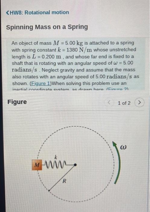 Assume that at a certain angular speed (w2) the | Chegg.com