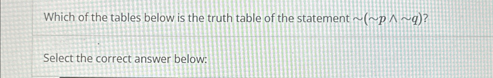 Solved Which of the tables below is the truth table of the | Chegg.com