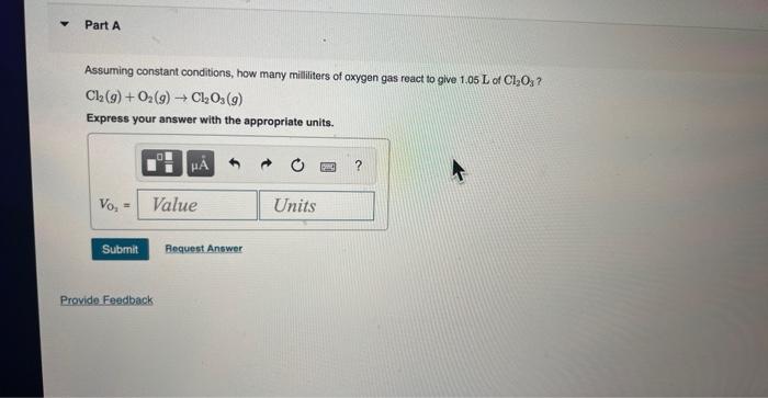 Solved Assuming constant conditions, how many milliliters of | Chegg.com