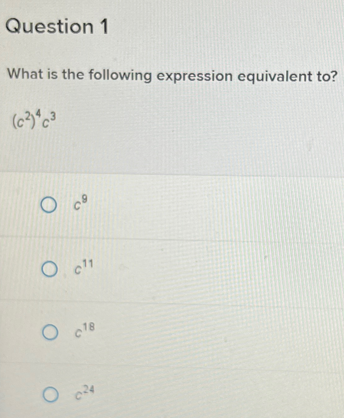 Solved Question 1What is the following expression equivalent | Chegg.com