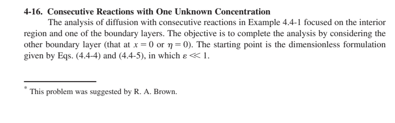 4-16. Consecutive Reactions with One Unknown | Chegg.com
