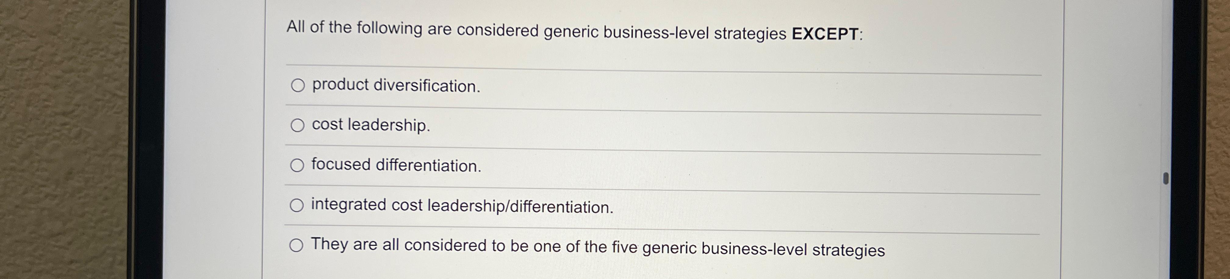 Solved All of the following are considered generic | Chegg.com