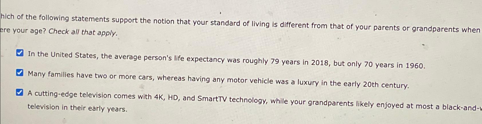 Solved hich of the following statements support the notion | Chegg.com