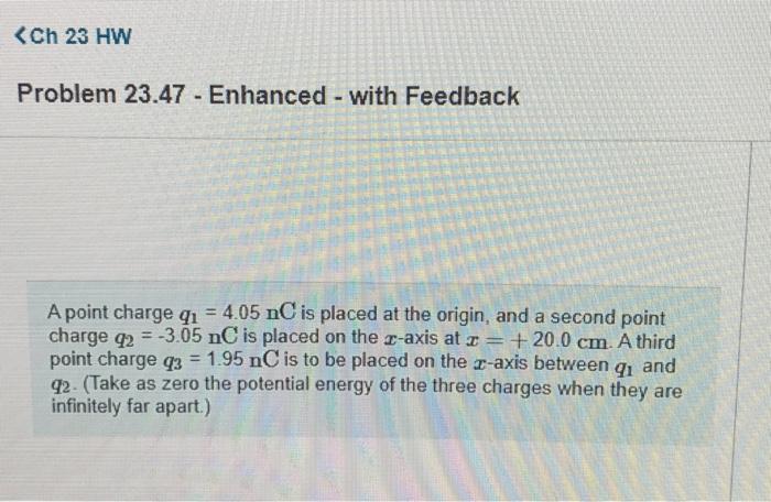 Solved Problem 23.47 - Enhanced - with Feedback A point | Chegg.com
