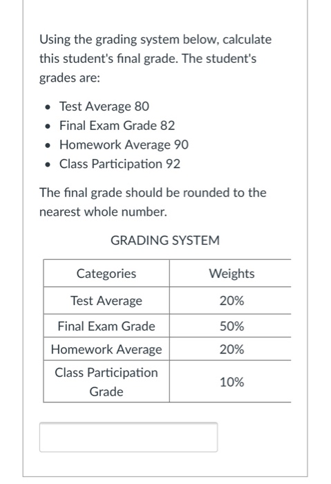 Solved Using the grading system below, calculate this | Chegg.com