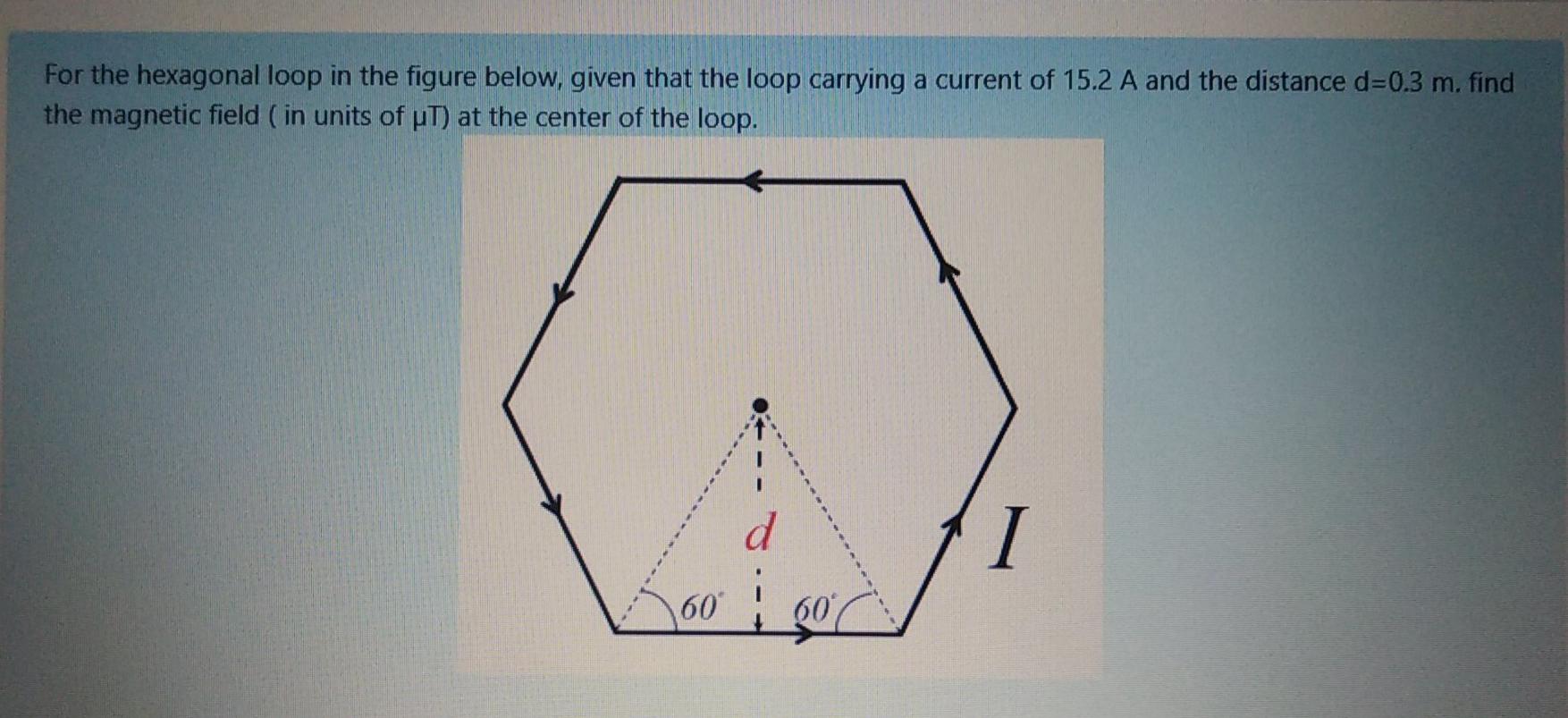 Solved For the hexagonal loop in the figure below, given | Chegg.com