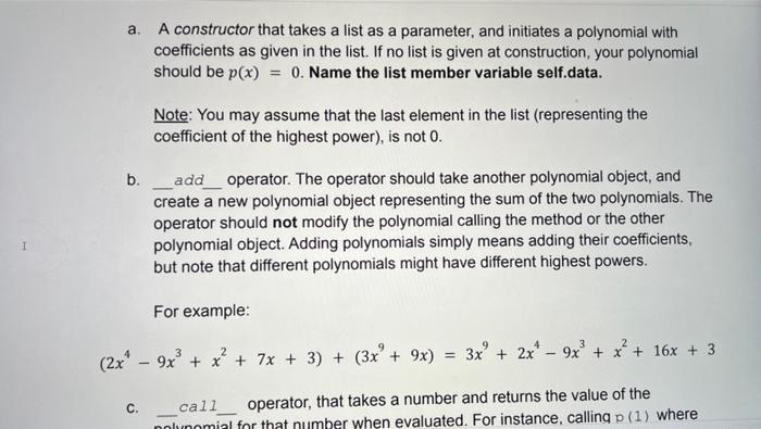 Solved c. cal1_ operator, that takes a number and returns | Chegg.com