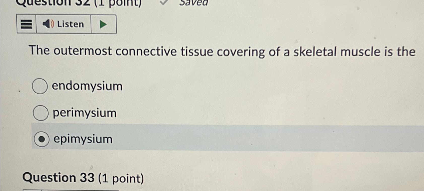 Solved The outermost connective tissue covering of a | Chegg.com