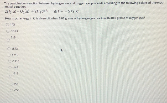 Solved The combination reaction between hydrogen gas and | Chegg.com