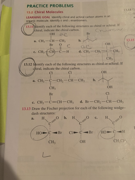Solved IL14 Draw the Fischer projection for each of the dash | Chegg.com