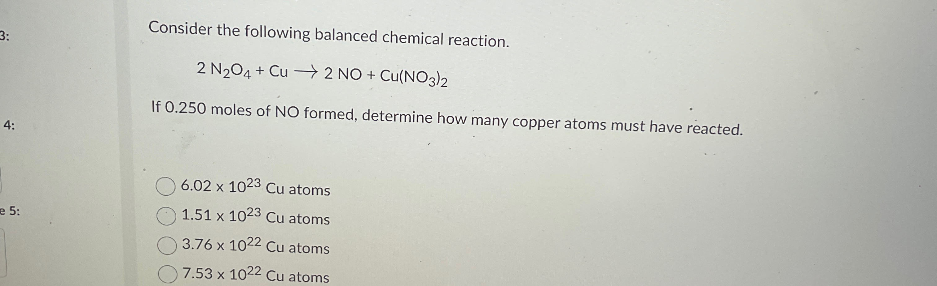 Solved Consider the following balanced chemical | Chegg.com