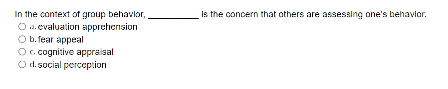 Solved In the context of group behavior,is the concern that | Chegg.com