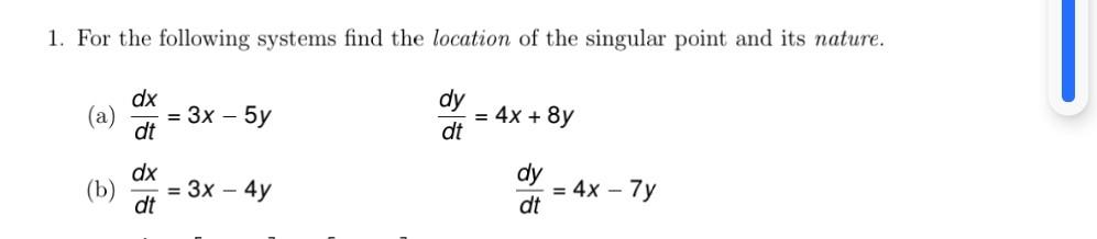 Solved 1. For the following systems find the location of the | Chegg.com