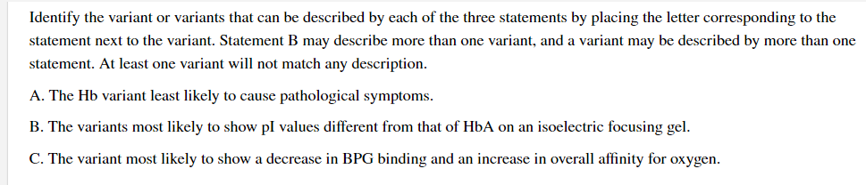 Solved Identify the variant or variants that can be | Chegg.com