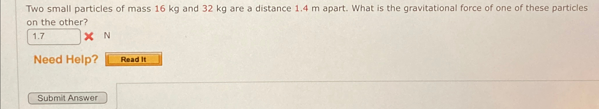Solved Two small particles of mass 16kg ﻿and 32kg ﻿are a | Chegg.com
